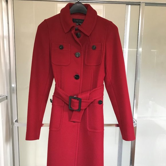 Zara | Jackets & Coats | Zara Red Garnet Wool Coat Womens | Poshmark